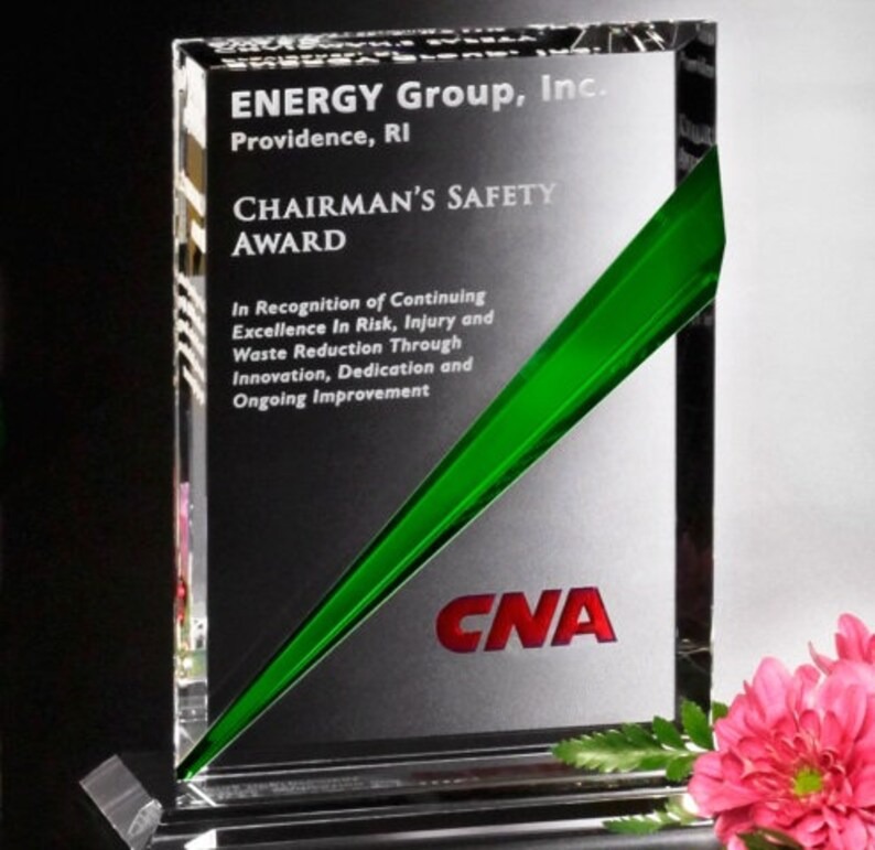 Danbury Emerald Rectangle Award - Crystal Recognition