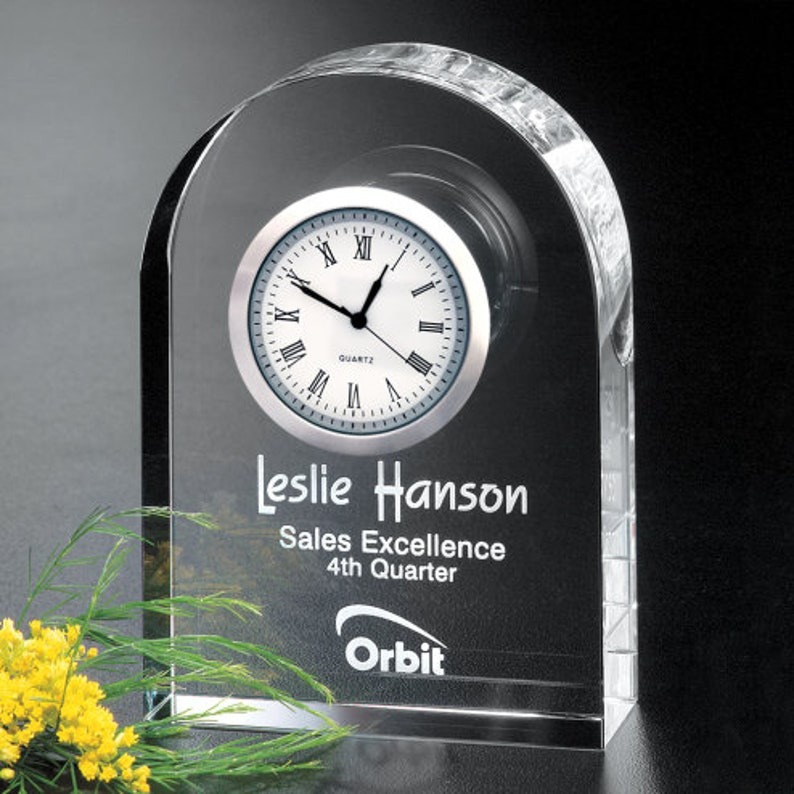 Rutledge Crystal Clock Award - Crystal Recognition