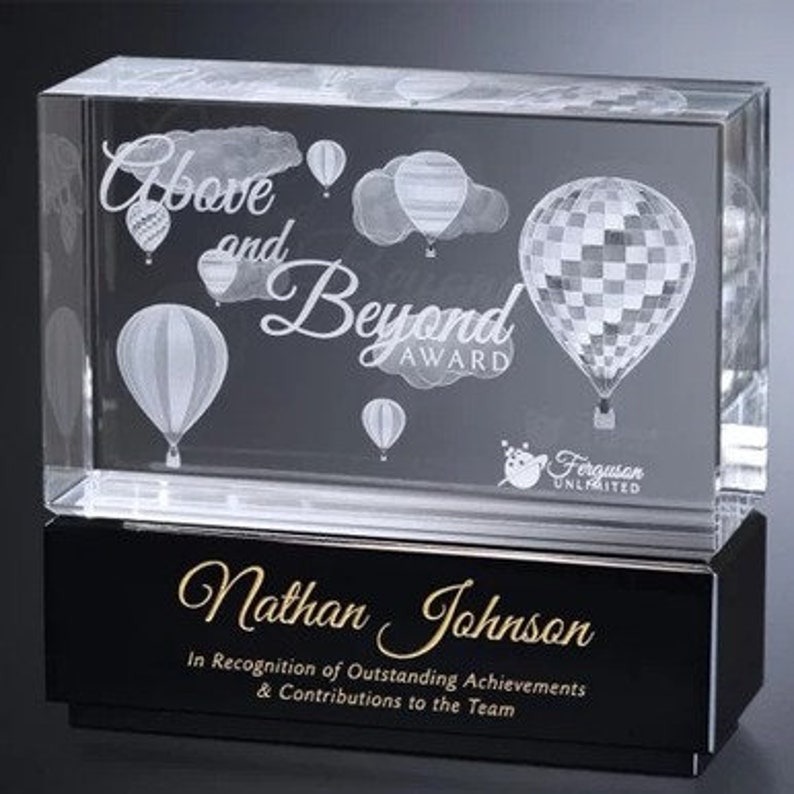 3D Crystal Butler Sable Cube Award - Crystal Recognition